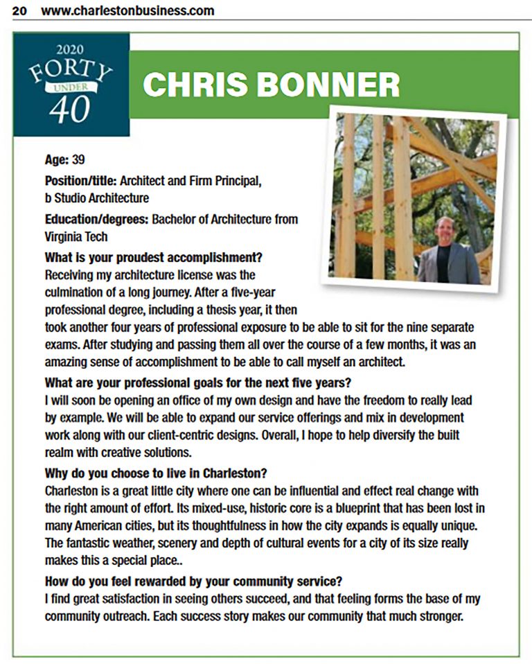 b Studio's Chris Bonner nominated as one of Charleston's top 40Under40 ...